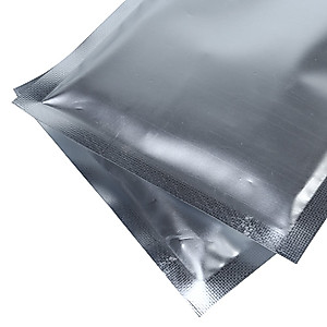 Clear Window Flat Colored Metallic Foil Zipper Seal Bag (100 Pack) (Silver, Flat | 1.5oz)