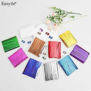 1000 Pcs Metallic Twist Ties 10 Colors Twist Tie 4" Bread Ties Twist Ties for Bags Foil Twist Ties Bag Ties Colorful Twist Ties for Party Gift Wrapping Bags Cellophane Treat Bags Bread Candy Bags