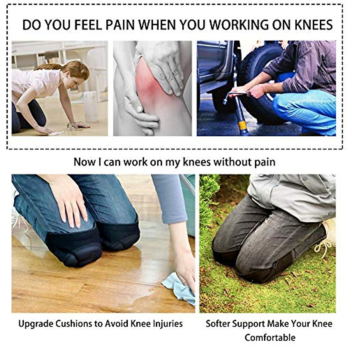 Knee Pads for Gardening Cleaning,Protective Knee Pads for Men Women Work,Kneepads with Thick EVA Foam Padding for Scrubbing Floors, Gardening, Yoga & Construction,Collision Avoidance Knee Sleeve. (M)