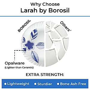 Borosil Gourmet Dinnerware Set For 6, 35 Pieces, White Dinner Plates and Bowls Sets, Chip Resistant Tempered Opal Glass, Stain Resistant, Dishwasher & Microwave Safe Dinner Set For Gifting, Serves 6