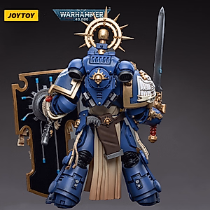 JOYTOY Warhammer 40,000 Action Figure 1/18 Ultramarines Primaris Captain with Relic Shield and Power Sword Collection Model Figures 4.88inch