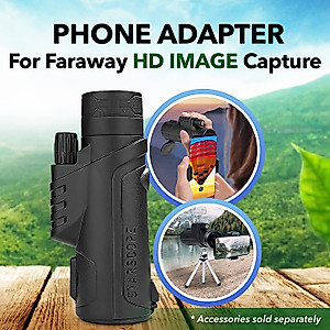 STARSCOPE Monocular G3 - Long-Range 10x42 High Powered Monocular for Bird Watching, Hunting, Sports, and More | Small Monocular for Adults with BAK4 Prism and Wide Field of View