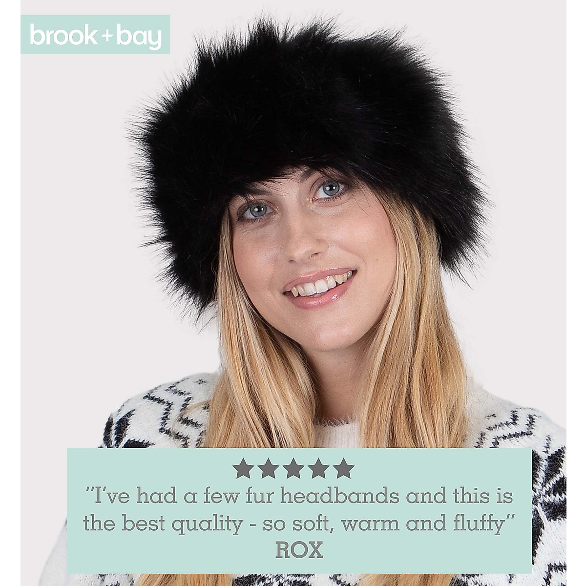 Brook + Bay Faux Fur Headband for Winter - Furry Headbands for Women, Fluffy Headwarmer, Furry Crown, Earwarmer Headband
