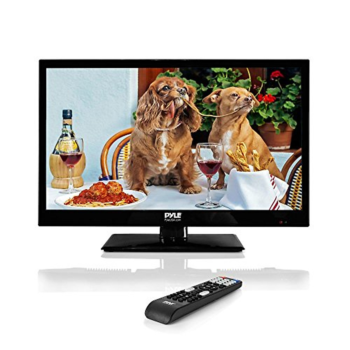 Pyle 18.5-Inch 1080p LED TV | Ultra HD TV | LED Hi Res Widescreen Monitor with HDMI Cable RCA Input | LED TV Monitor | Audio Streaming | Mac PC | Stereo Speakers | HD TV Wall Mount (PTVLED18)