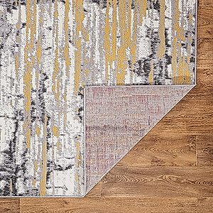 Rugshop Darwin Vintage Abstract Modern Area Rug 7'10" x 10' Yellow