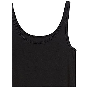 Amazon Essentials Women's Slim-Fit Thin Strap Tank Top, Pack of 2, Black/White, Large
