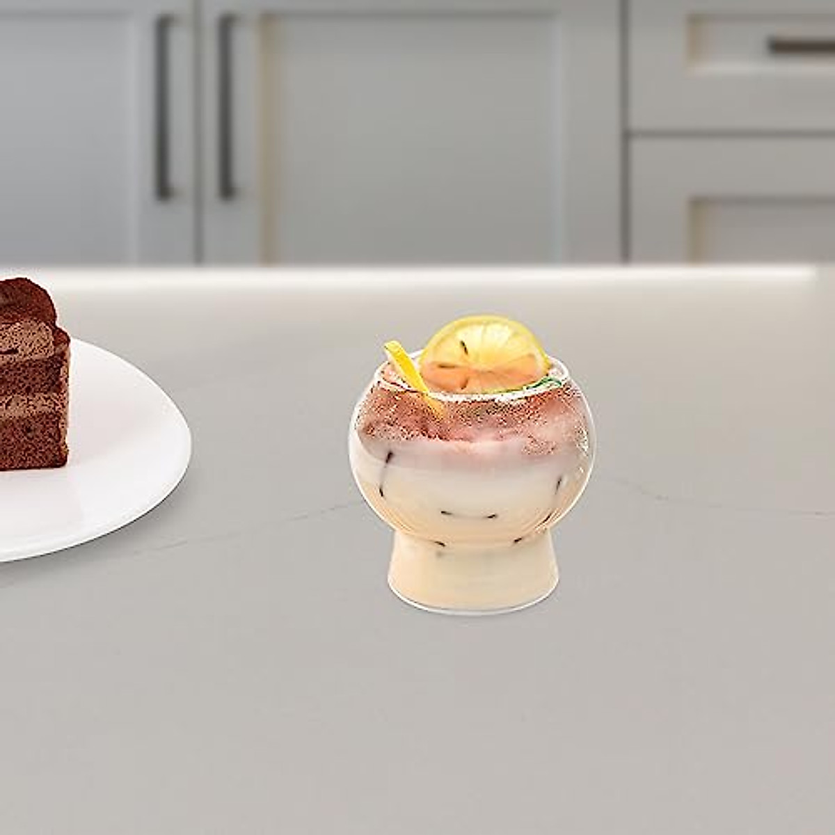 OSALADI Shampoo Hose Glass Dessert Bowl Ice Cream Cups Sundae Bowls Cute Globe Dessert Cups for Parfait Fruit Salad Snack Cocktail Party Trifle Bowl