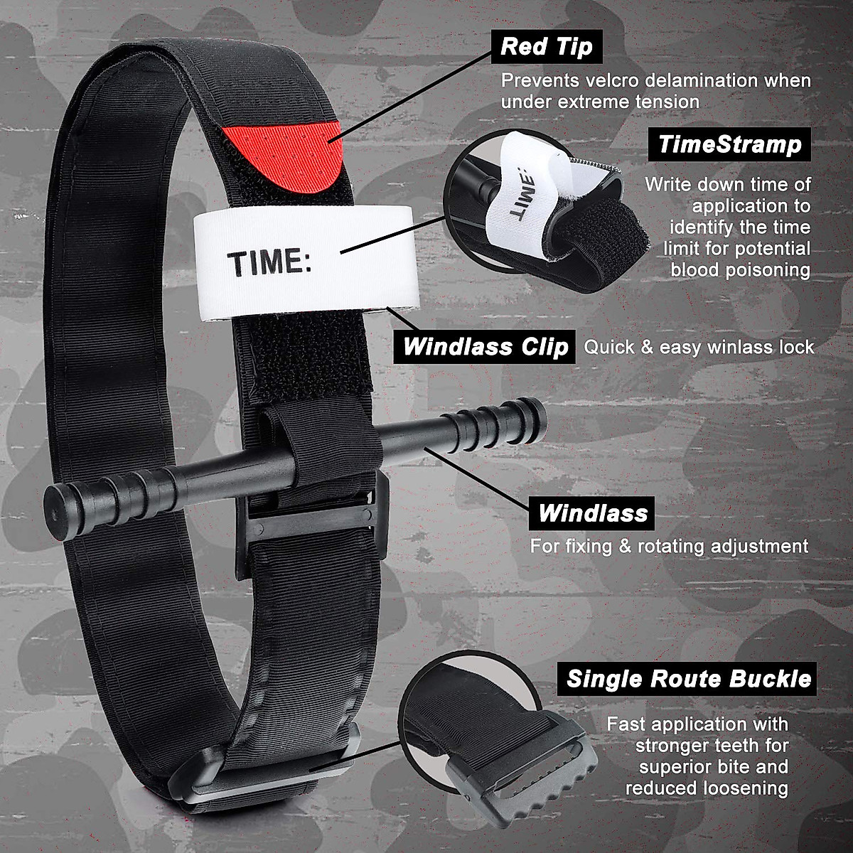 Tourniquet, 3 Pack - The Fastest, Safest, Most Effective Combat Hemostatic Control Single-Handed Application for Military Tactical First Aid Medical Battle Tourniquets