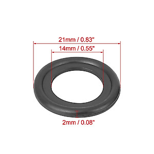 X AUTOHAUX 10pcs M14 Car Oil Drain Plug Gaskets Replacement 323513 5066453 F5TZ6734BA Black