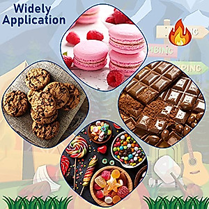 100 Pieces Camping Cellophane Treat Bags Camp out Goodie Candy Favor Bags Gift Bags with 100 Pieces Twist Ties for Camping Party Decorations Kids Birthday Party Baby Shower Supplies Gift Wrapping