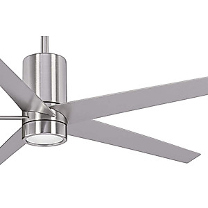 Minka Aire Symbio 56 in. Integrated LED Indoor Brushed Nickel Ceiling Fan with Light with Remote Control