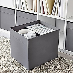 Cloth Storage Bins 13x15x13, Foldable Cubes Box Baskets Containers Organizer for Drawers, Home Closet, Shelf, Nursery, Cabinet, Large Set of 2 (Dark Gray)