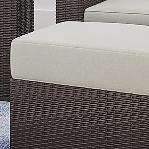 Homestyles 6800-90 Palm Springs Outdoor Ottoman, 1 Seat, Beige