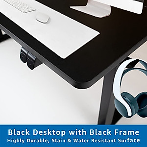 Lifetime Home Height Adjustable 48" Electric Standing Desk - Upgraded Ultra Durable Home Office Large Rectangular Computer or Laptop Sit Stand Workstation Table - 48 x 24 inches, Black
