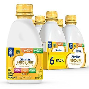 Similac NeoSure Premature Post-Discharge Infant Formula, Ready-to-Feed Baby Formula, 32-fl-oz Bottle, Pack of 6
