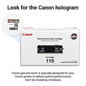 Canon Genuine Toner, Cartridge 119 Black (3479B001), 1 Pack, for Canon imageCLASS MF5800 /5900/6100 Series, MF410 Series, LBP6300 / 6600 Series, LBP250 Series Laser Printer