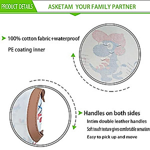 ASKETAM Square Canvas Collapsible Fabric Baby Toy Box Storage Bin Bedroom Decor Closet Kids Laundry Baskets Toy Organizer,Shelf Basket Nursery Storage,Gift Baskets(Music Dinosaur)