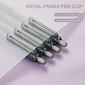 ParKoo Gel Pens Quick Dry Ink Fine Point 0.5mm, Retractable Rolling Ball Black Ink, Click Silent Pens Set for Journaling Notetaking Drawing Sketching Smooth Writing Non Bleed 12pcs