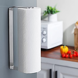 Magnetic Paper Towel Holder - KEGII Strong Magnetic Paper Towel Roll Holder for Refrigerators RVs Grills Toolbox Stainless Steel Silver