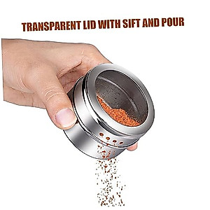 INOOMP 4pcs Stainless Steel Seasoning Jar Dispenser Container Magnetic Container Metal Container Metal Seasoning Shakers Rub Container Tins Stainless Steel Shaker Pepper Shakers Sugar Jar