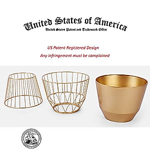 MSTFLOR Metal Plant Stand with Pot 12" - Decorative Metal Plant Holder Stand Indoor, Gold Plant Stand Modern Flower Potted Rack for Corner Display, Living Room, Office, Modern Home Decor - 17.5" Tall