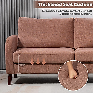 Consofa Loveseat Sofa, 69.3'' Small Modern Loveseat Couch for Small Spaces, Comfy 2 Seater Sofa with Solid Wooden Legs, Removable Cover, Mid Century Modern Couch for Living Room (Pink)