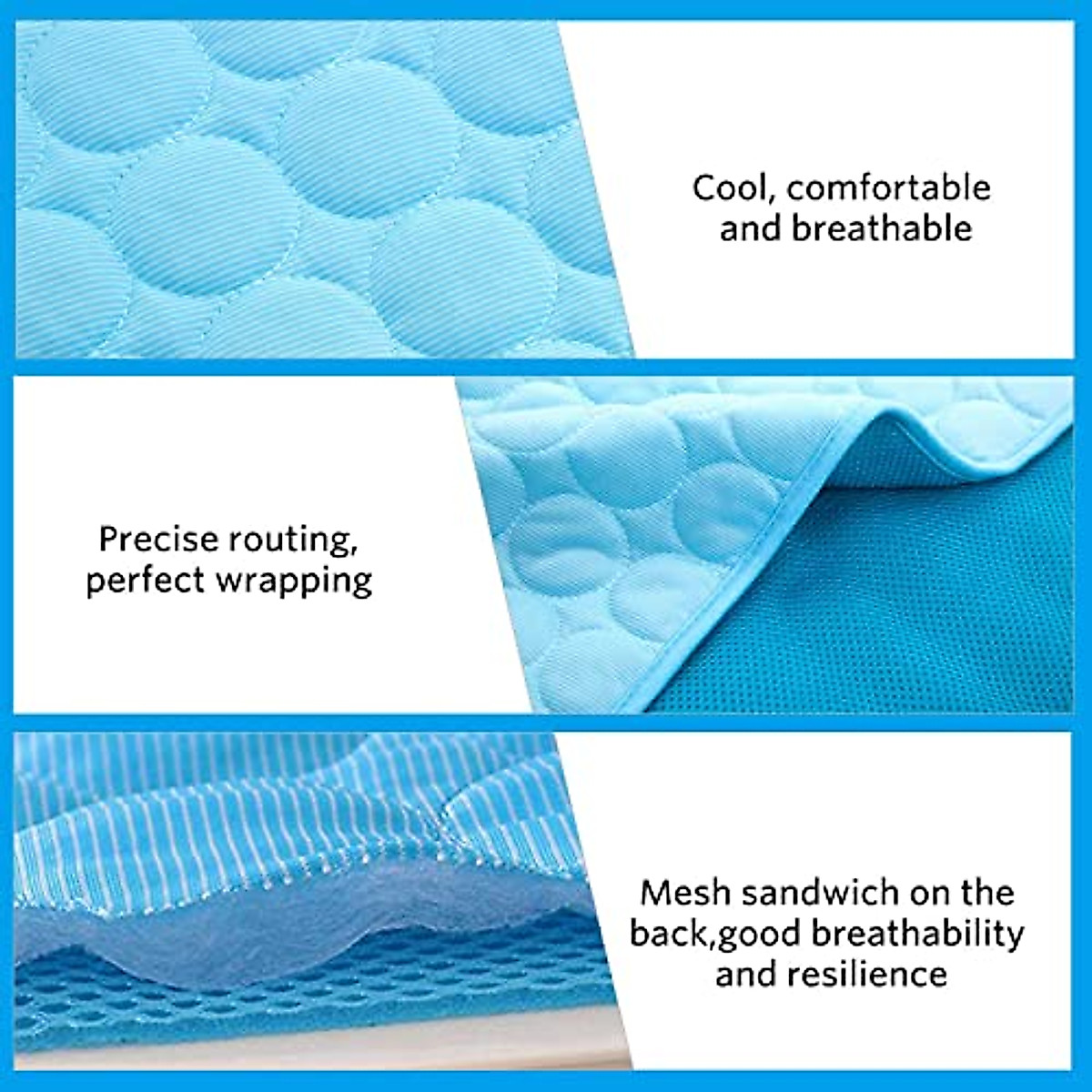 Dog Self Cooling Mat Pet,Breathable Summer Cooling Pads,WashableIce Silk Sleep Mat,Pet Cooling Blanket Sleeping Kennel Mat Pad Non-Toxic Sleep Bed Mat for Large Dogs Cats Animal Chilly Pad