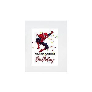Have An Amazing Birthday, Spiderman" Inspired Birthday Card, 7x5 inch Card with Envelope.