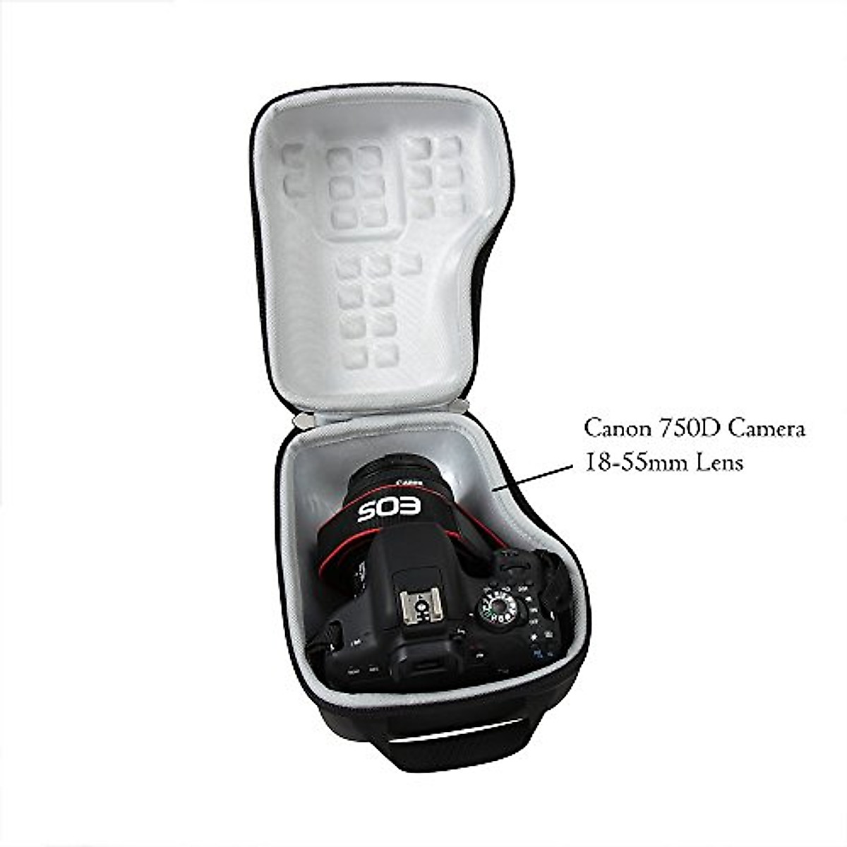 Hard Storage Carrying Travel Case Bag for Canon EOS T7 T8i 2000D 80D 70D 60D Rebel T6 1300D T6s 760D T6i 750D T5 1200D T5i 700D T4i 650D T3i 600D T3 1100D 18-200mm, 18-135mm, 15-85mm, 55-250mm DSLR Lens Kit by Hermitshell