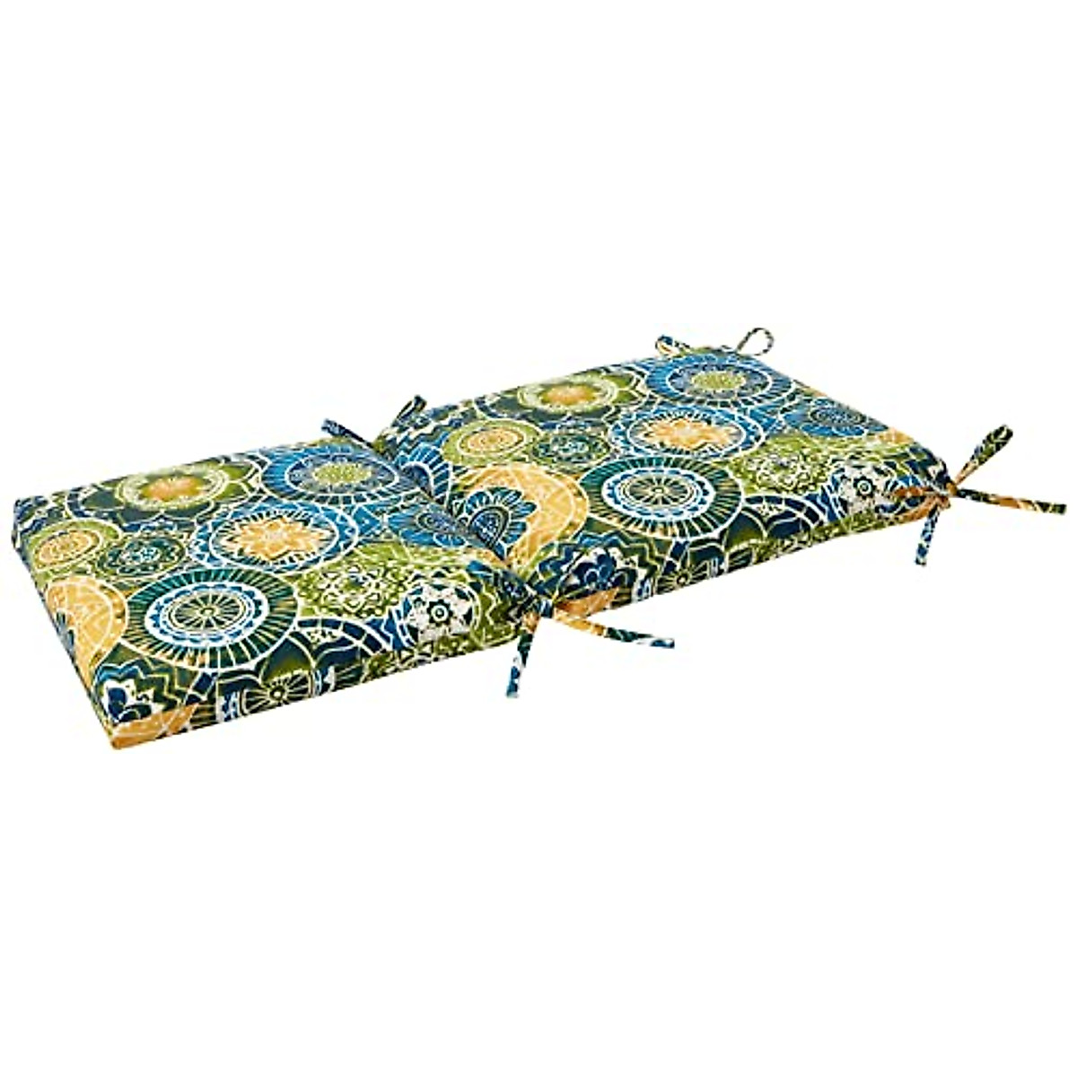 Pillow Perfect Outdoor/Indoor Omnia Lagoon Square Corner Chair Cushion, 1 Count (Pack of 1), Blue