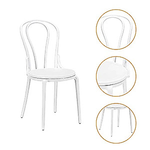 CangLong French Dining Bars, Cafes, Restaurant, Plastic Chair, Set of 1, White