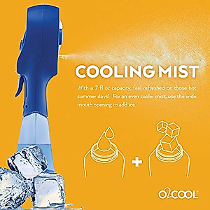 O2COOL Elite Battery Powered Handheld Water Misting Fan (Blue)