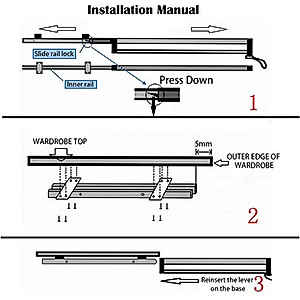 Closet Clothes Hanger Rail,Pull-Out Closet Rod 30-60cm,Wardrobe Clothing Rail,Closet Organizer Rack for Pants and Coat (600MM/23.6INCH)