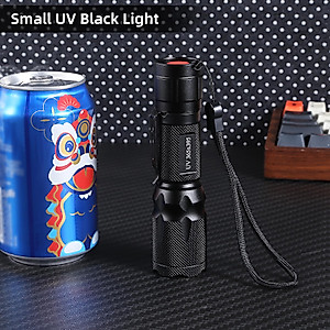 TNATRA UV 365nm and 395nm Flashlight, UV Blacklight for UV Glue Curing,Rocks & Minerals Hunting,Pet Stain Detector&Scorpion Finder, Dry Stain, Portable&Zoomable LED Ultraviolet Flashlight