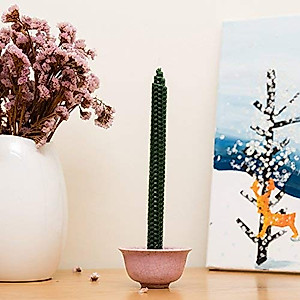 100% Pure Beeswax Handmade Taper Candles (Avocado Green) - 8 Inch Smokeless Dripless Pair - Natural Subtle Honey Smell - Elegant Honeycomb Design - by Galanta & Co.