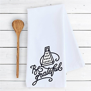 Kitchen dish towel Be grateful cheese funny cute Kitchen Decor drying cloth…100% COTTON