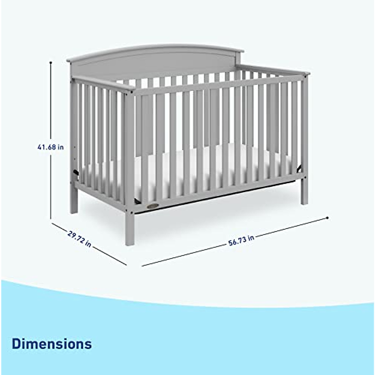 Graco Benton 5-in-1 Convertible Crib (Pebble Gray) – GREENGUARD Gold Certified, Converts from Baby Crib to Toddler Bed, Daybed and Full-Size Bed, Fits Standard Full-Size Crib Mattress