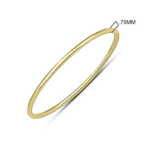Skinny Thin Domed Stackable 14K Yellow Gold Band (.75 mm)