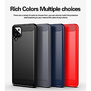 Samsung A12 case,Galaxy A12 case,with HD Screen Protector,M MAIKEZI Soft TPU Slim Fashion Non-Slip Protective Phone Case Cover for Samsung Galaxy A12 (Black Brushed TPU)