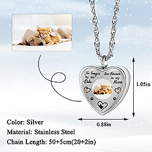 XIUDA Personalized Photo Urn Necklace for Cat Ashes Custom Photo Ashes Necklace Pet Cremation Jewelry for Women Memorial Cremation Necklace for Men