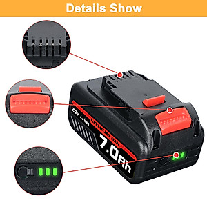 FERRYBOAT 7000mAh Replacement for Dewalt 20V Battery,Compatible with DCB200 Lithium ion MAX DCB204 DCB206 DCB201 DCB203 DCB181 DCB180 DCD/DCF/DCG/DCS Series,6-Pack