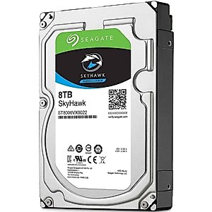 Seagate SkyHawk 8TB Surveillance Internal Hard Drive HDD – 3.5 Inch SATA 6Gb/s 256MB Cache for DVR NVR Security Camera System with Drive Health Management (ST8000VX0022)