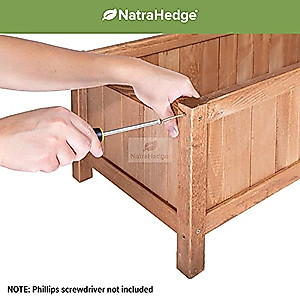 NatraHedge 15" Hampton Classic Wooden Planter Box Indoor and Outdoor Use for Patio Garden (44" x 15" x 15")