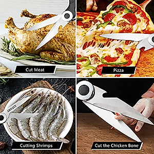 Kitory Kitchen Shears - Ultra Sharp Premium Scissors with Sheath - Heavy Duty Poultry shears-Nut cracker-Bottle Opener- Multi Purpose Scissors