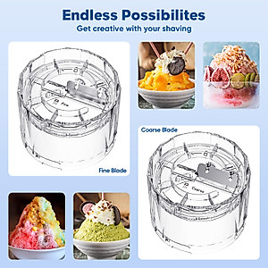 Hozodo Shave Ice Attachment for Kitchenaid Stand Mixers, Snow Cone Machine for Kitchenaid Mixer Attachments with Coarse and Fine Blades, 8 Ice Cube Molds