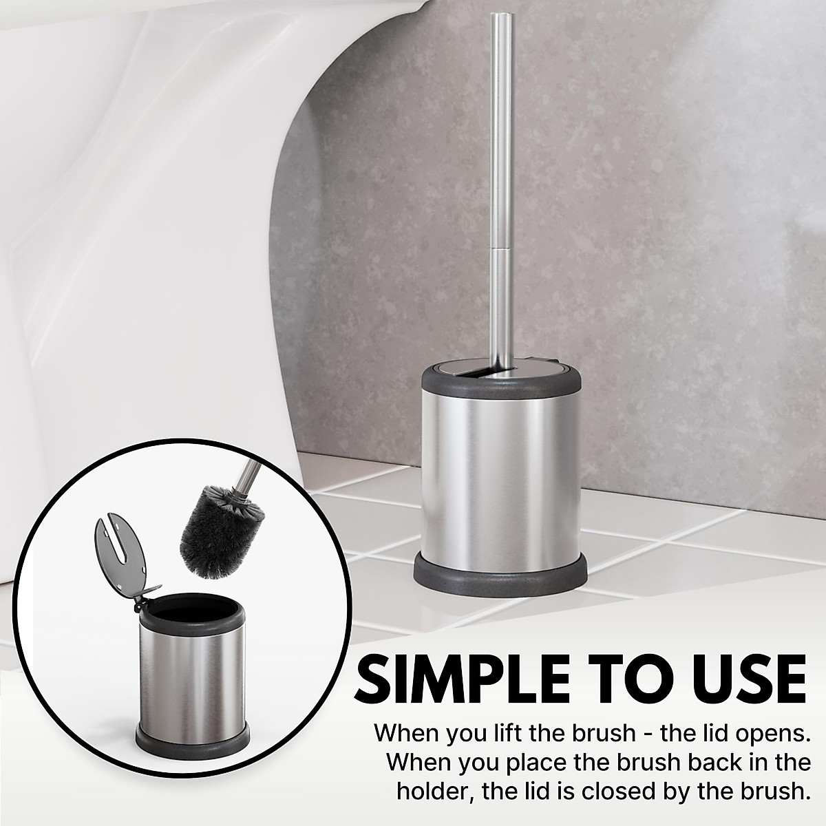 ToiletTree Products Deluxe Toilet Brush with Lid