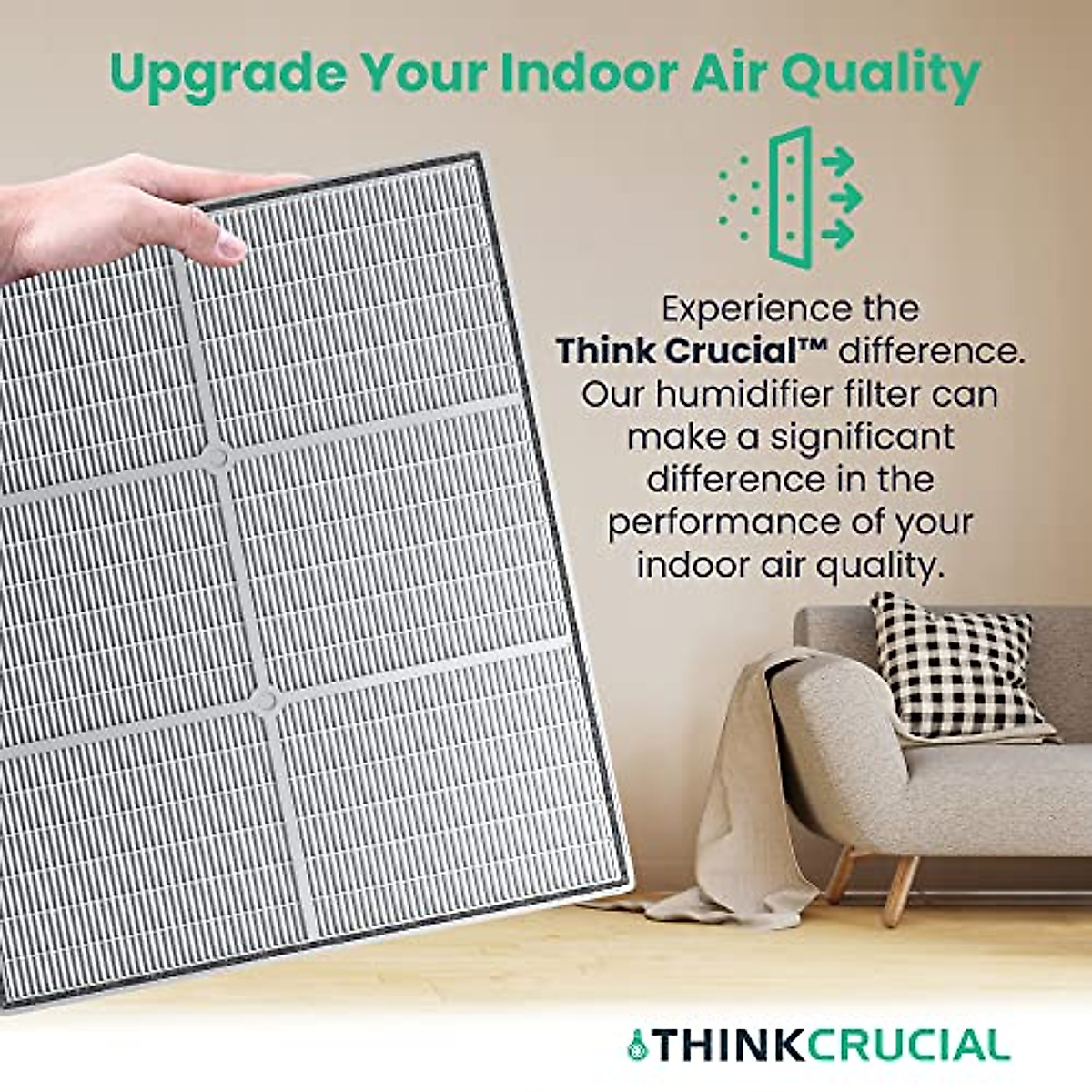 Crucial Air Replacement Air Purifier Filter - Compatible with Whirlpool Part # 8171434K, 1183054K - Fits Whirlpool Air Purifier Model AP450, AP45030HO, AP510 - Bulk (2 Pack)