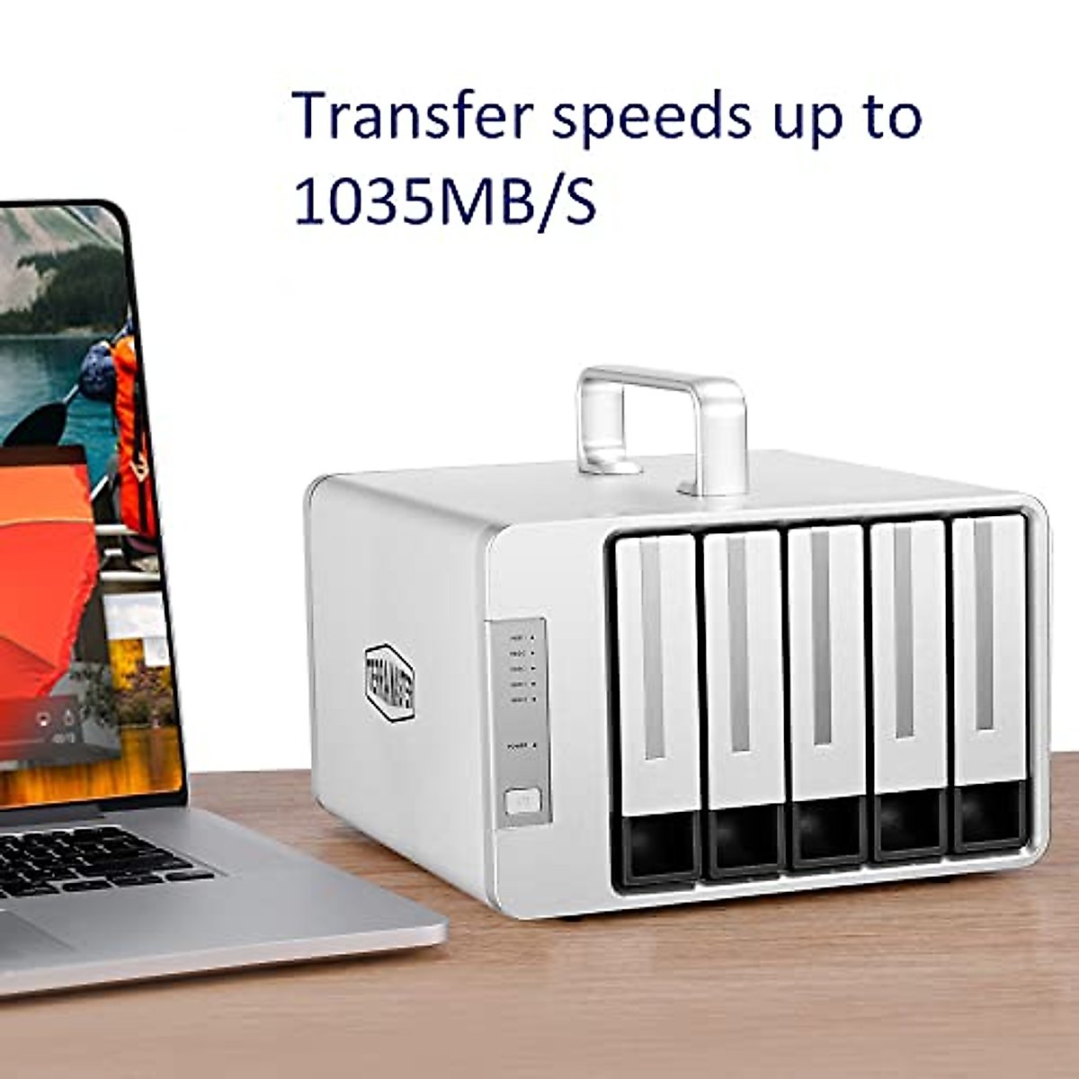 TERRAMASTER D5 Thunderbolt 3 Professional-Grade 5-Bay External Hard Drive Enclosure RAID 0/RAID1/RAID5/RAID10/JBOD Hard Disk RAID Storage (Diskless)
