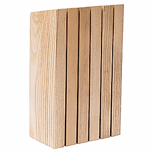 BergHOFF Ron Ash Wood Angled Knife Storage Block, 15 x 8.5 x 26 cm, Beige
