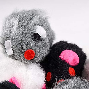 Penn-Plax Play Fur Mice Cat Toys | Mixed Bag of 12 Play Mice with Rattling Sounds | 3 Color Variety Pack - CAT531, Black and White